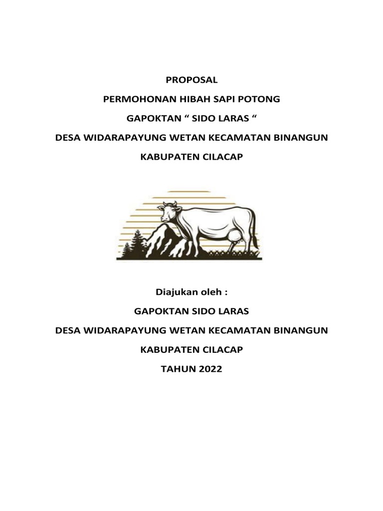 Proposal Sapi Sido Laras | PDF