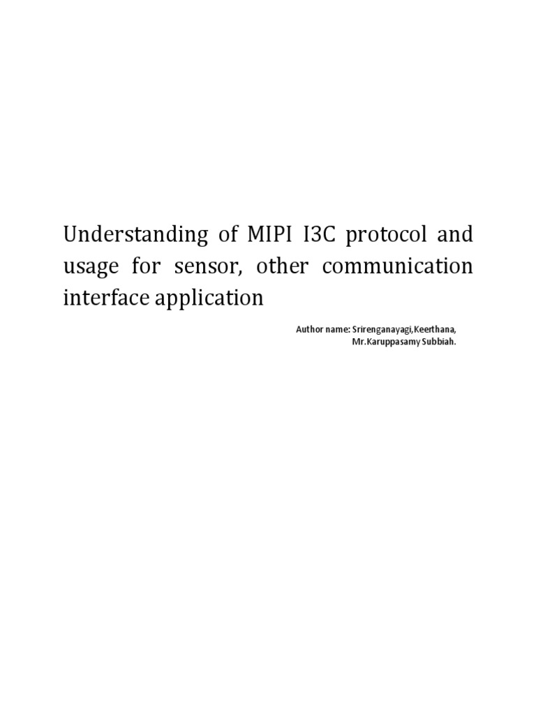 Understanding of Mipi I3c White Paper v0.95 | PDF | Network Protocols | Internet Protocols