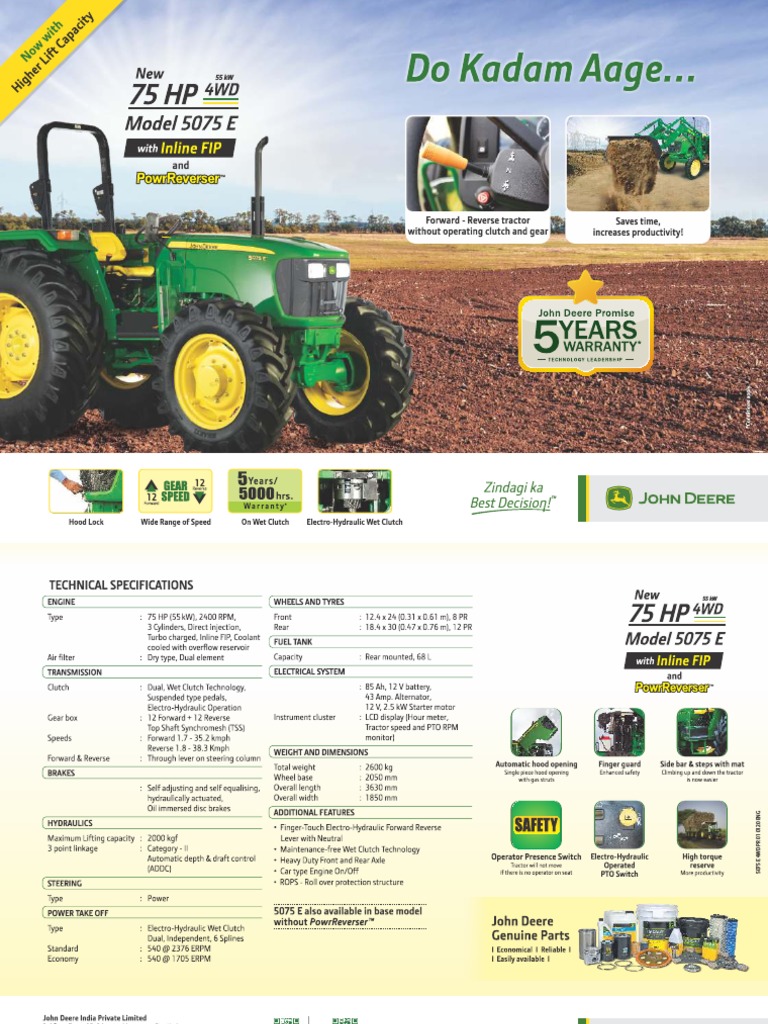 5075E 4WD Power Reverser Leaflet English | PDF