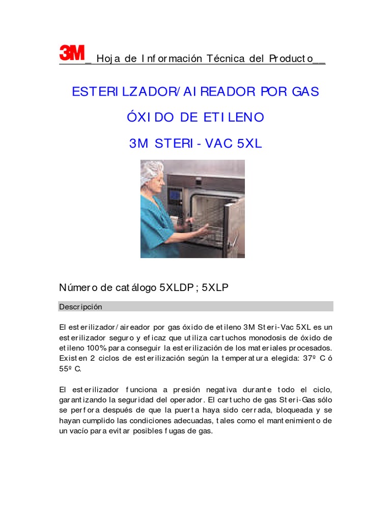 Esterilzador - Aireador Por Gas 3M Steri-Vac 5XL | PDF | Gases | Vacío