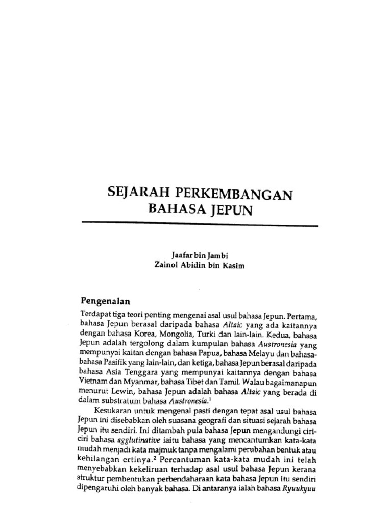 Sejarah Perkembangan Bahasa Jepun | PDF