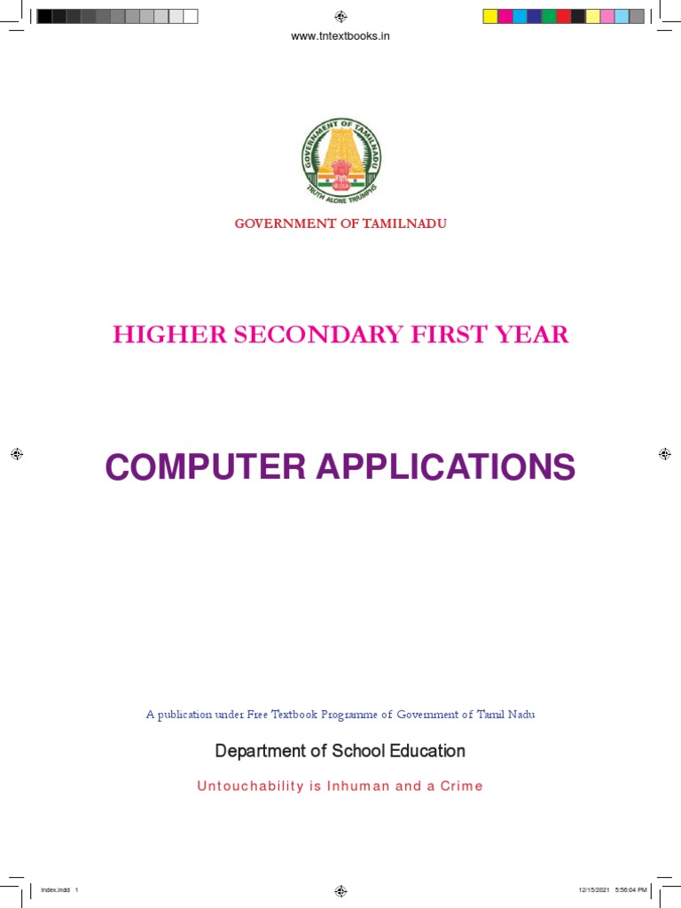 11th Computer Application EM - WWW - Tntextbooks.in | PDF | Computer Data Storage | Printer ...
