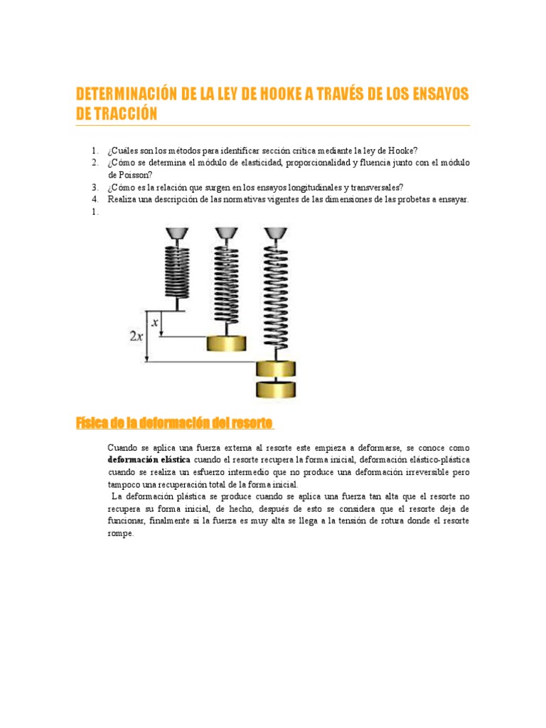 Ley de Hooke en Ensayos de Tracción | PDF | Elasticidad (Física) | El ...