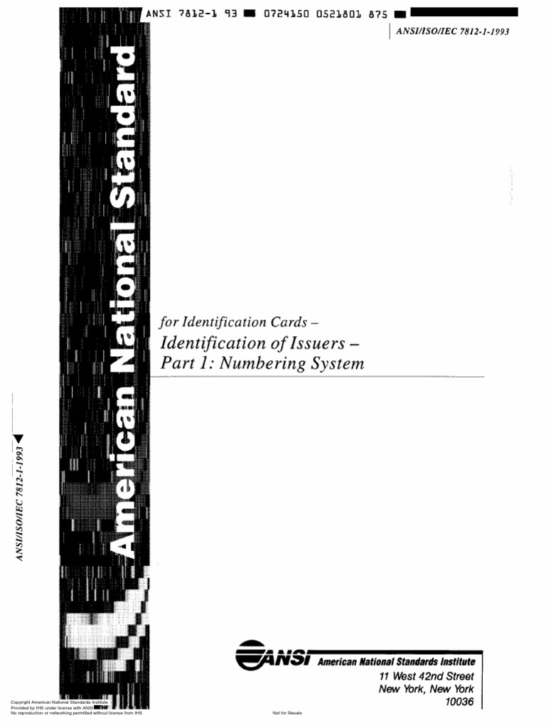 Ansi 7812-1 - 1993 | PDF | International Organization For ...
