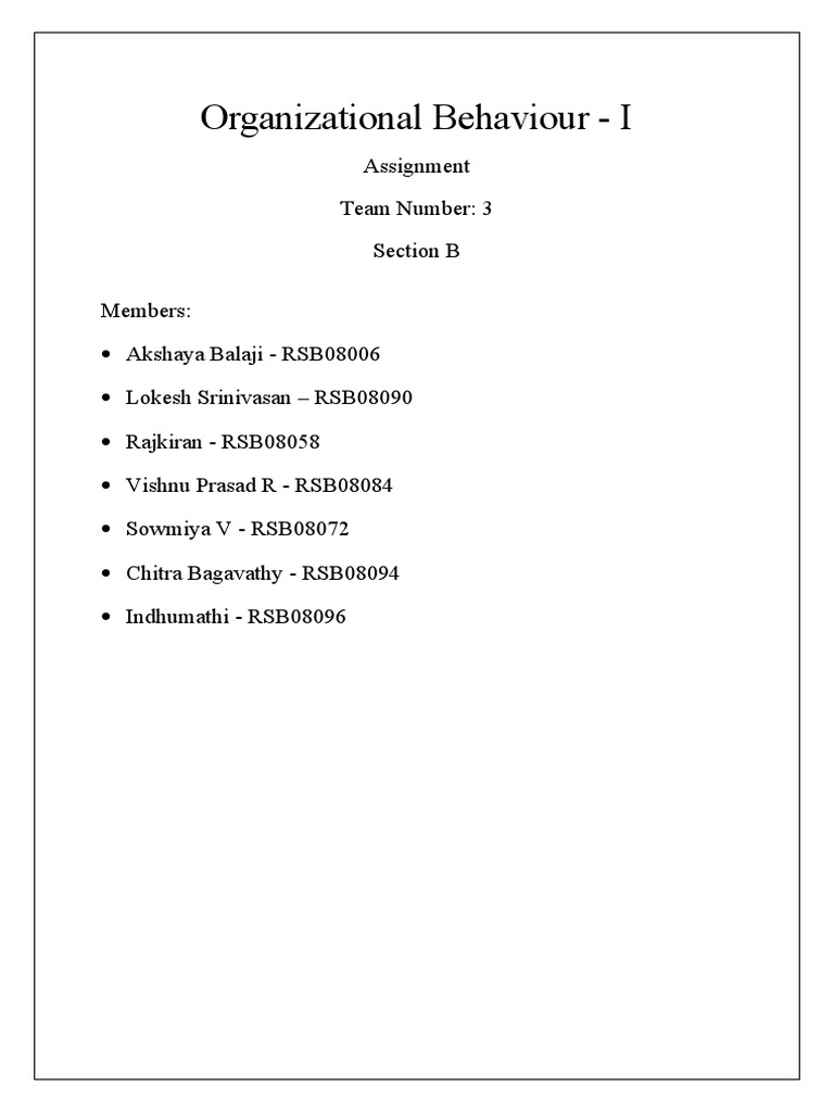 OB Assignment Final | PDF | Career & Growth | Self-Improvement