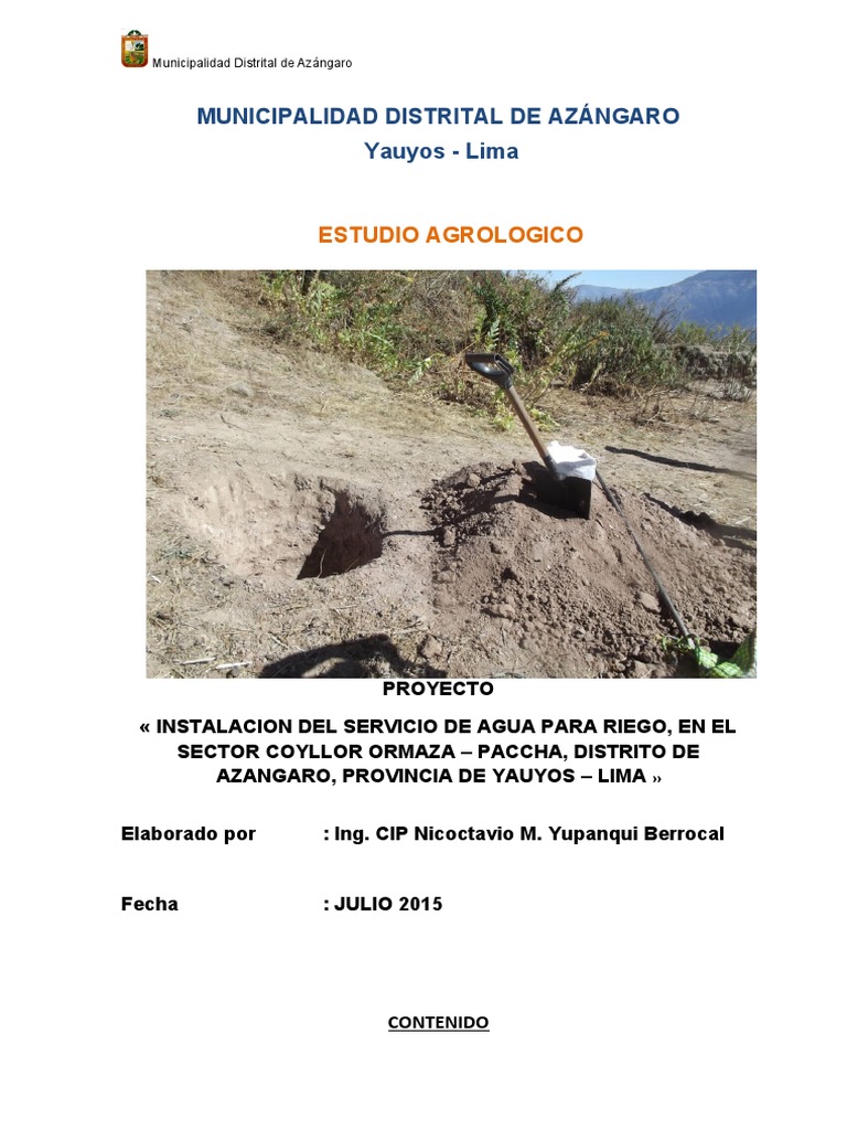 ESTUDIO AGROLOGICO Coyllor Impresion | PDF