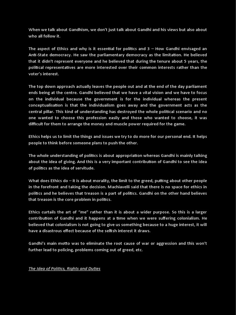 Gandhism Syncretism | PDF | Mahatma Gandhi | Nonviolence