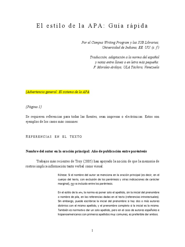 El Estilo de La APA - Guía Rápida, 2017-2019 | PDF | Blog | Traducciones