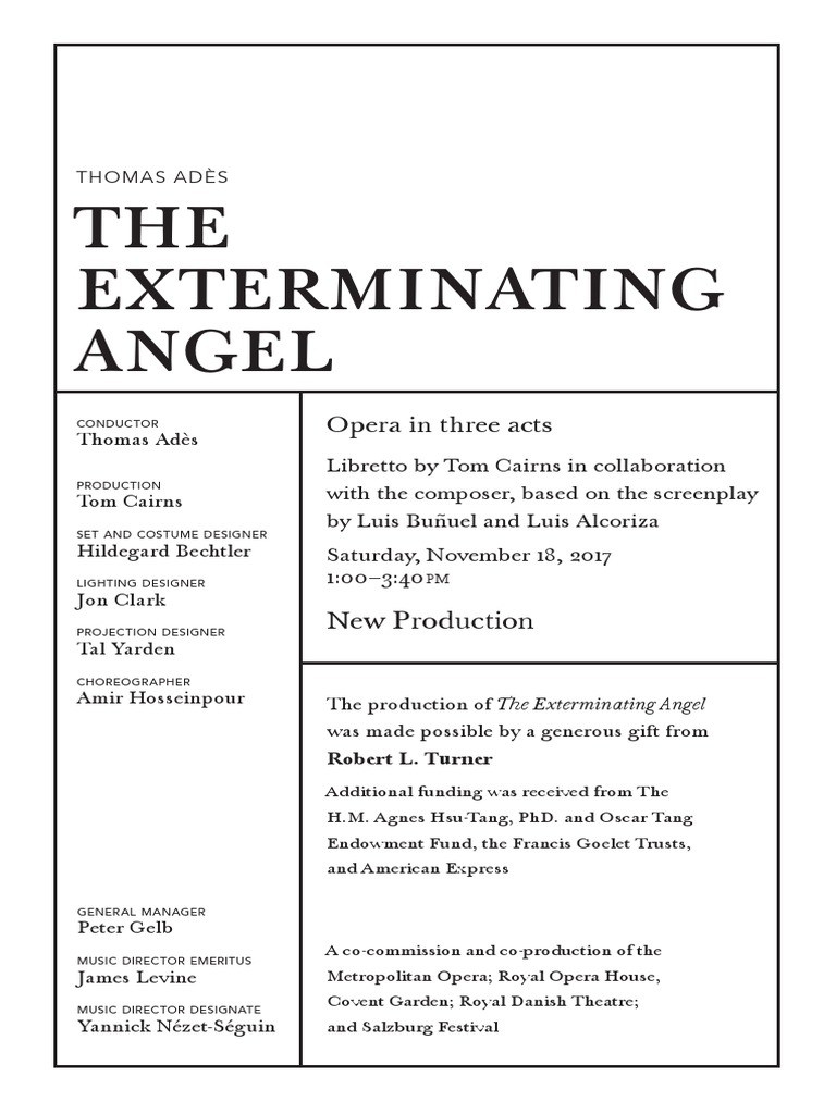 Playbill - Exterminating Angel | PDF | Opera | Vocal Music