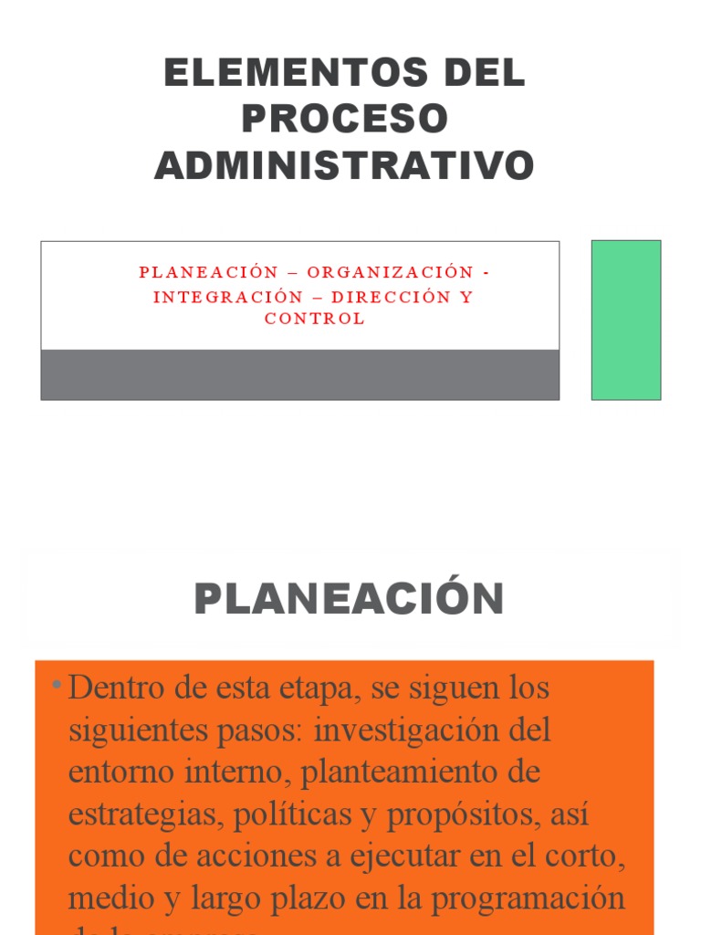Elementos Del Proceso Administrativo | PDF