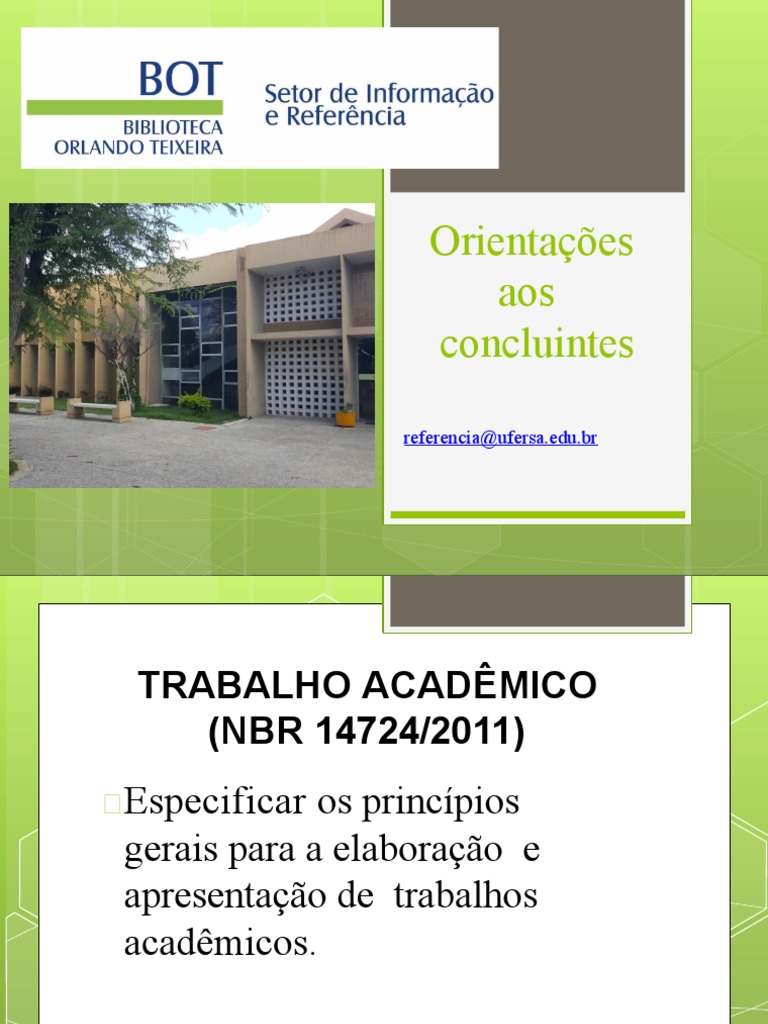 Normas ABNT para TCC em Slides 2016 Junho | PDF | Comunicação escrita ...
