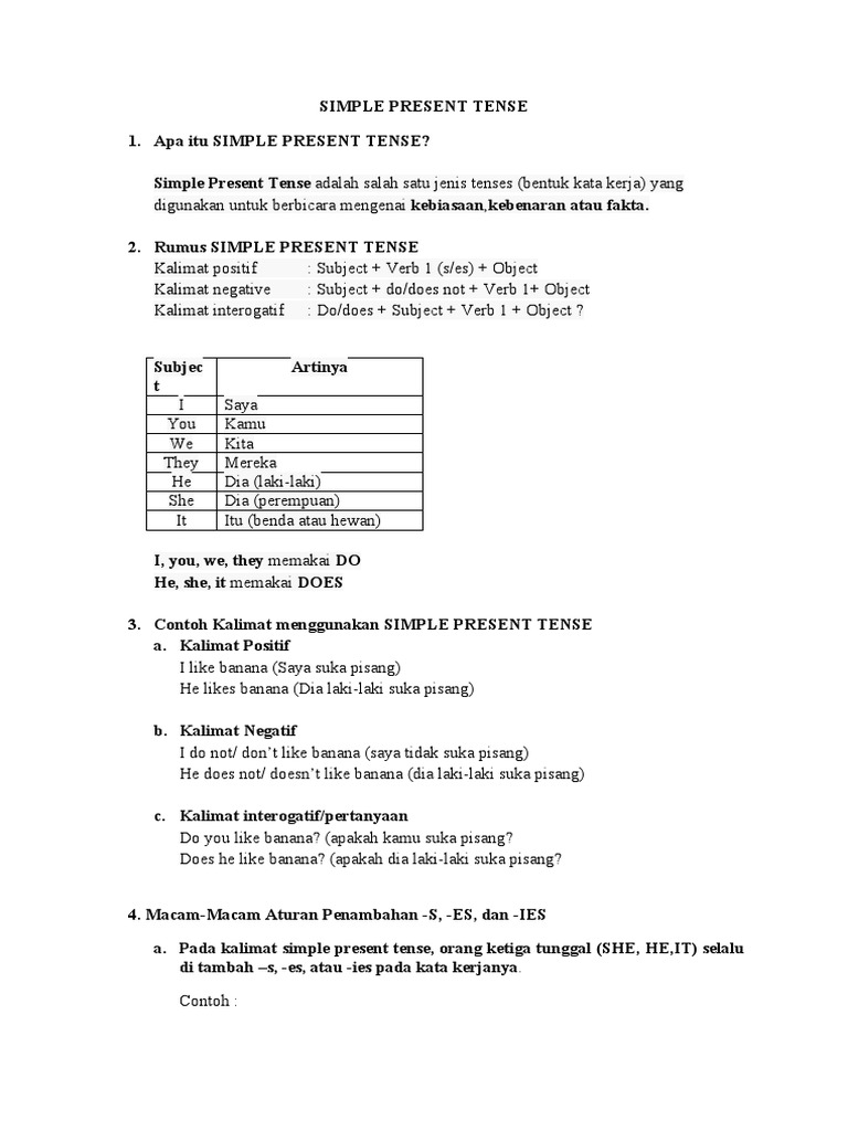 Simple Present Tense | PDF