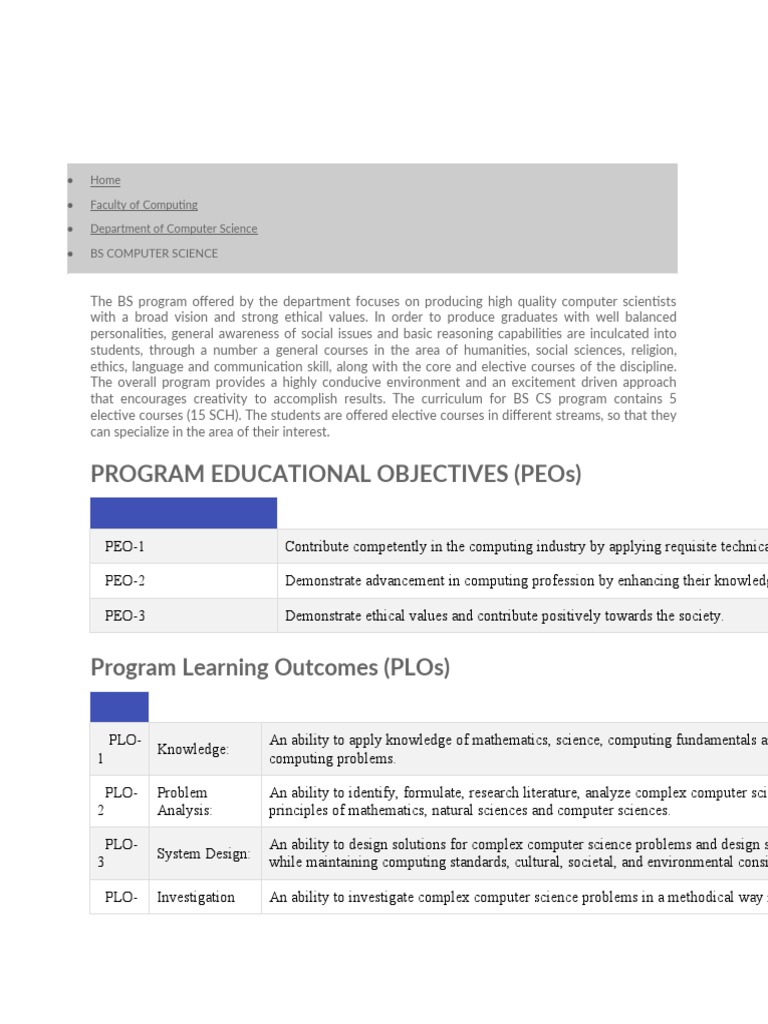 Bs Computer Science | Download Free PDF | Computer Science | Science