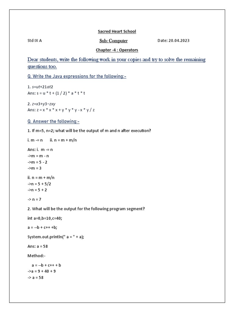 200423 Ix A Computer Pdf Control Flow Object Computer Science