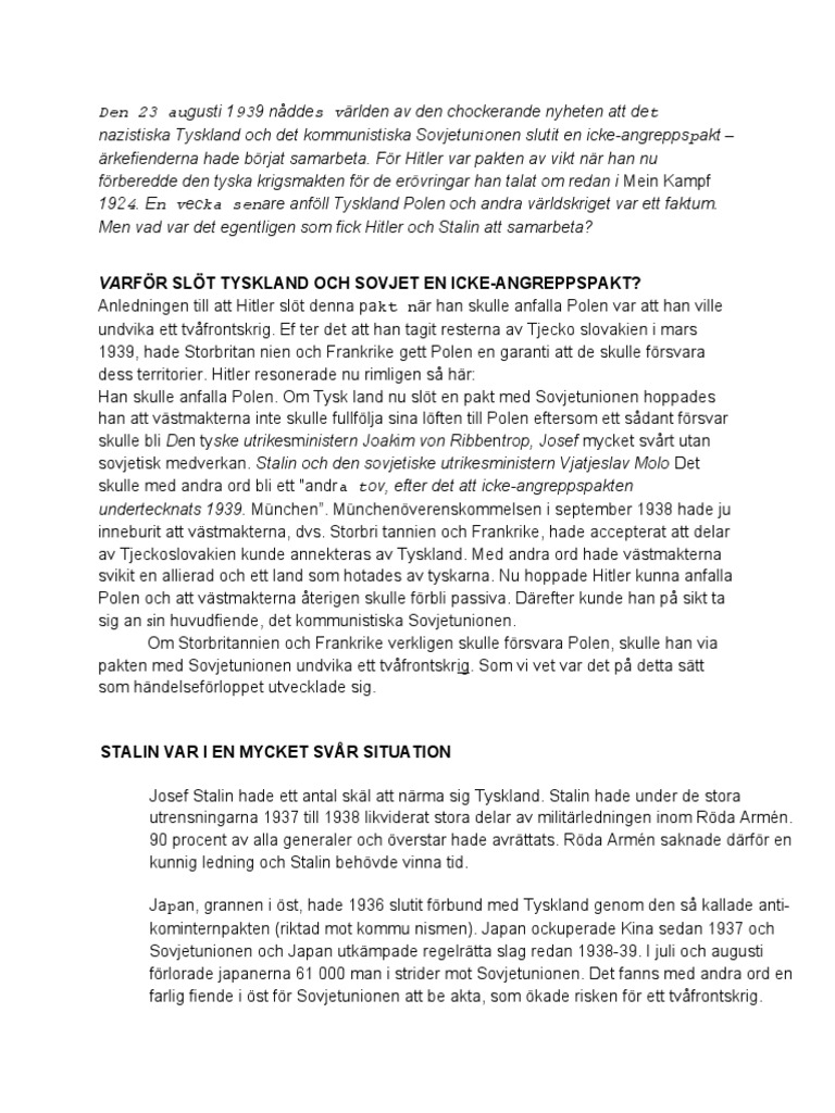Text Molotov Ribbentrop | PDF