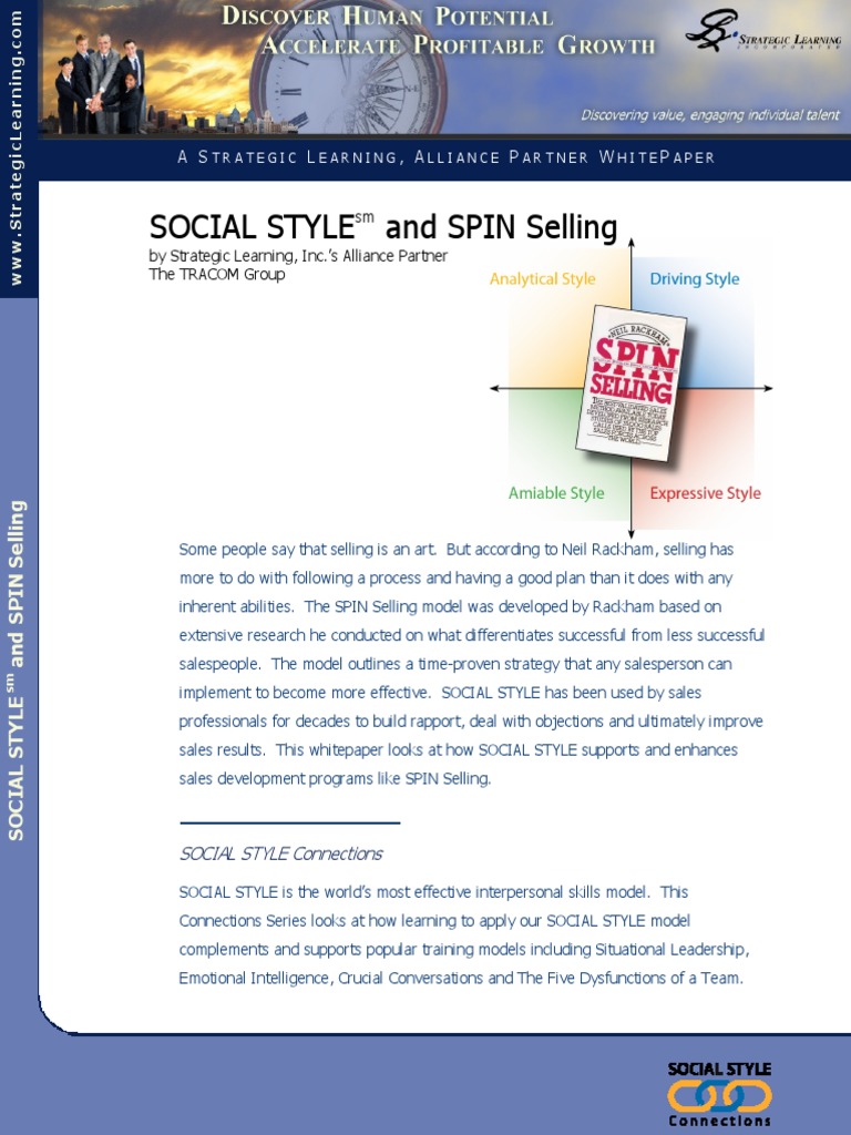 Spin Selling Pdf Sales Psychology
