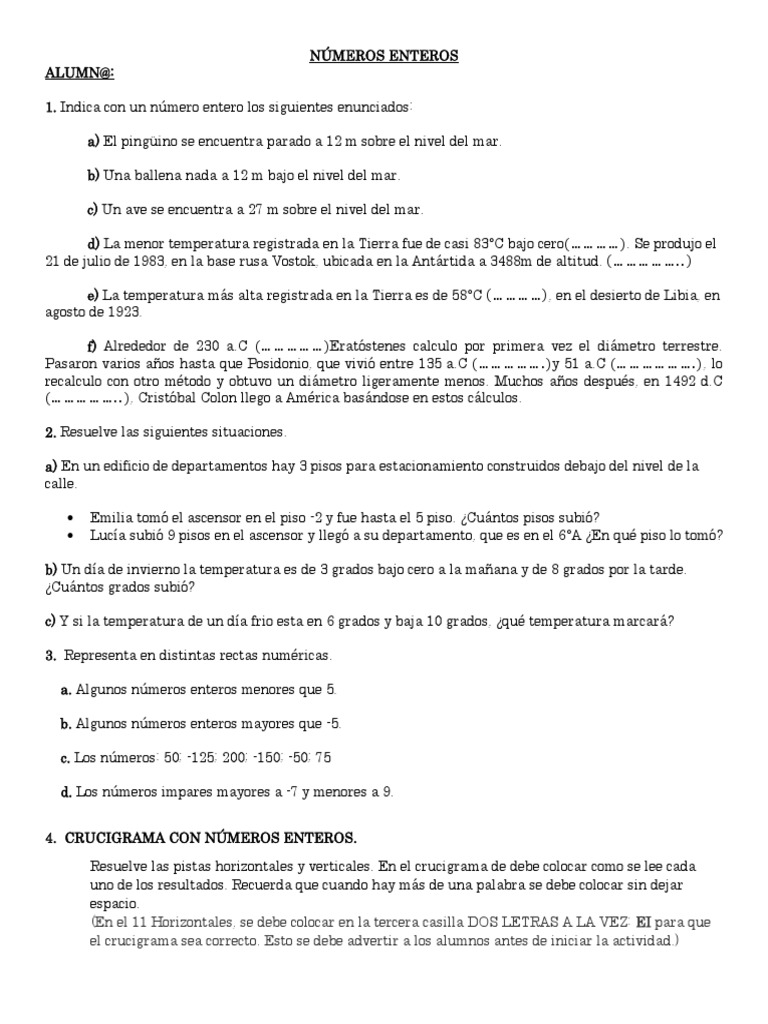 Números Enteros | PDF | Entero Números Enteros | PDF | Entero