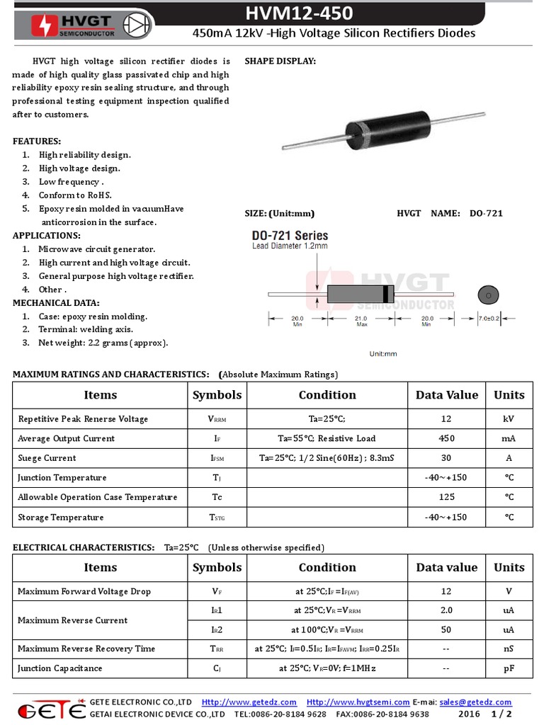 HVM12 450 | PDF | Diode | Rectifier