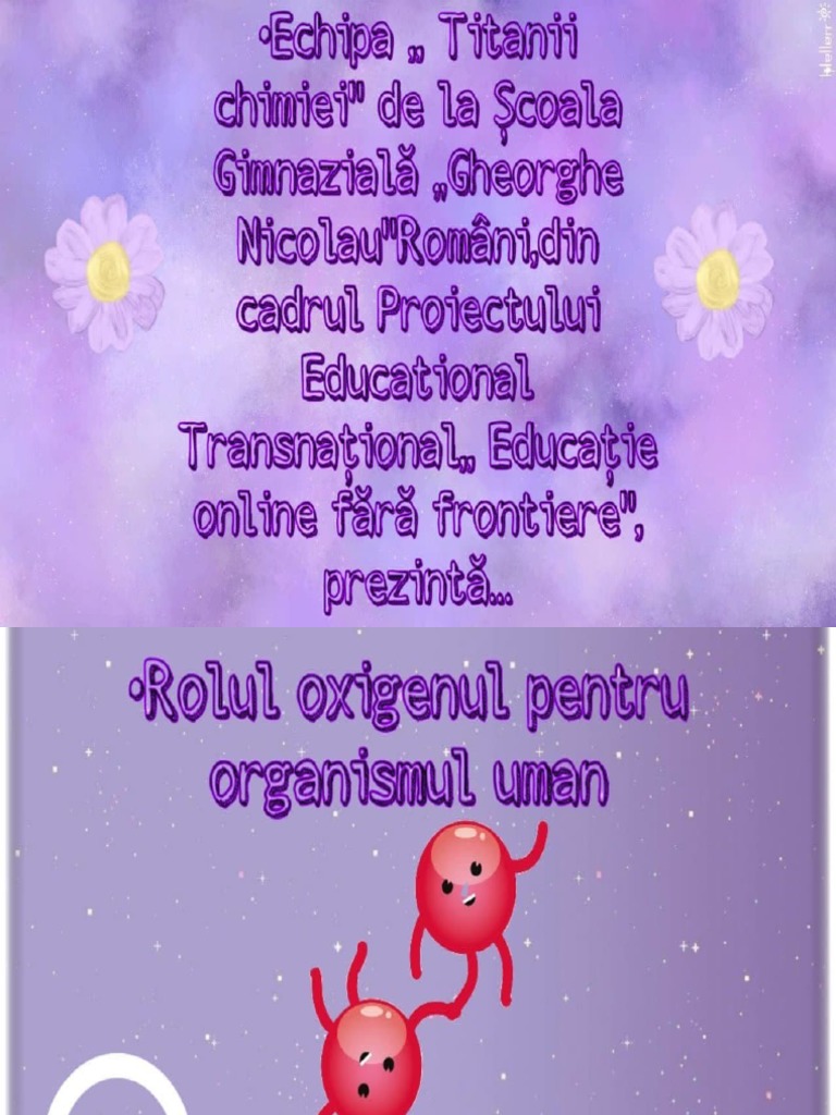 Rolul Oxigenului Pentru Organismul Uman | PDF