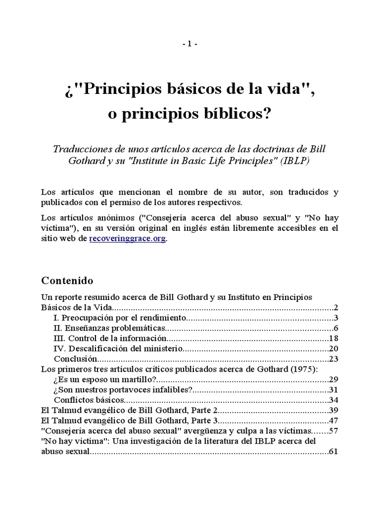 Crítica al Instituto IBLP de Gothard | PDF | Amor | Biblia