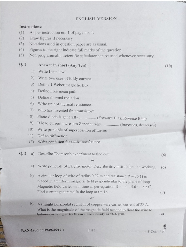 Phy Paper-2 | PDF