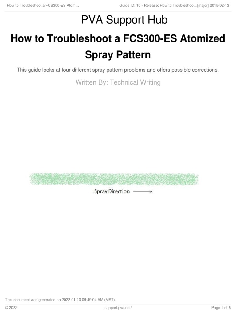 How To Troubleshoot A FCS300-ES Atomized Spray Pattern | PDF | Pump | Valve
