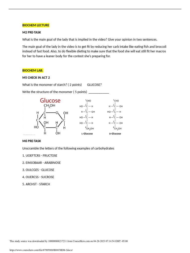 Biochem 2 | PDF