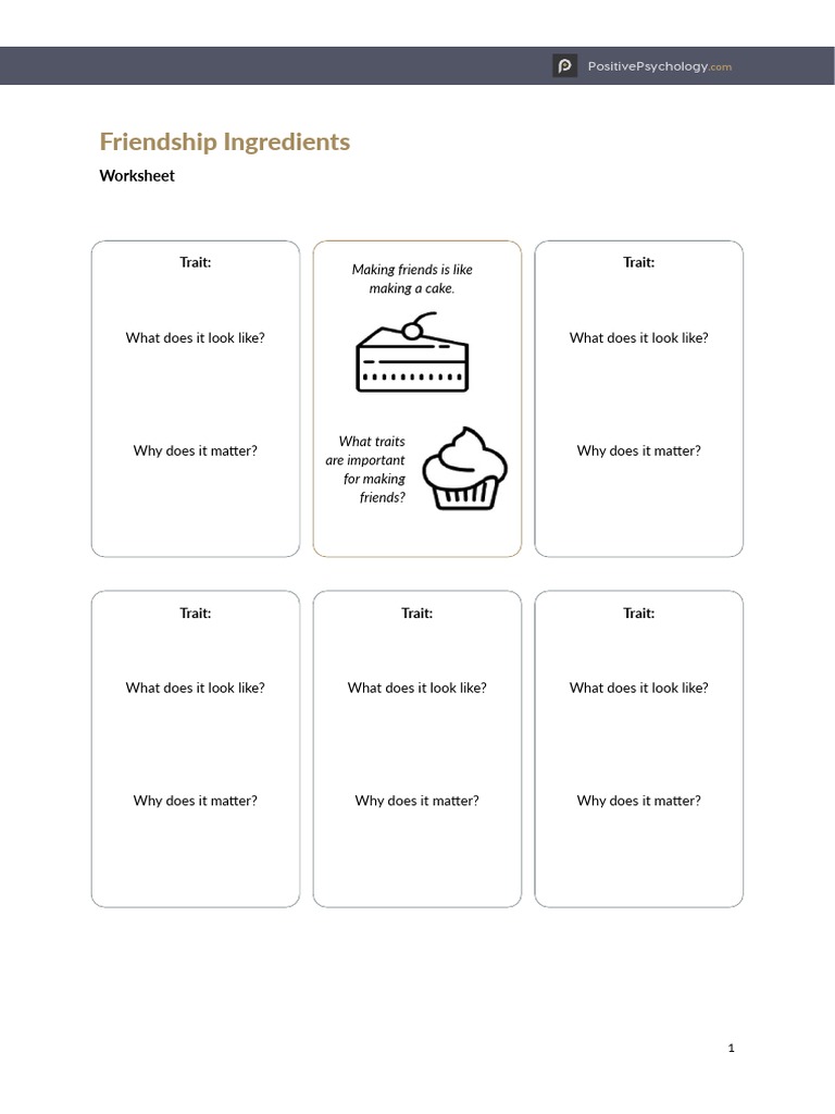 Friendship Ingredients | PDF
