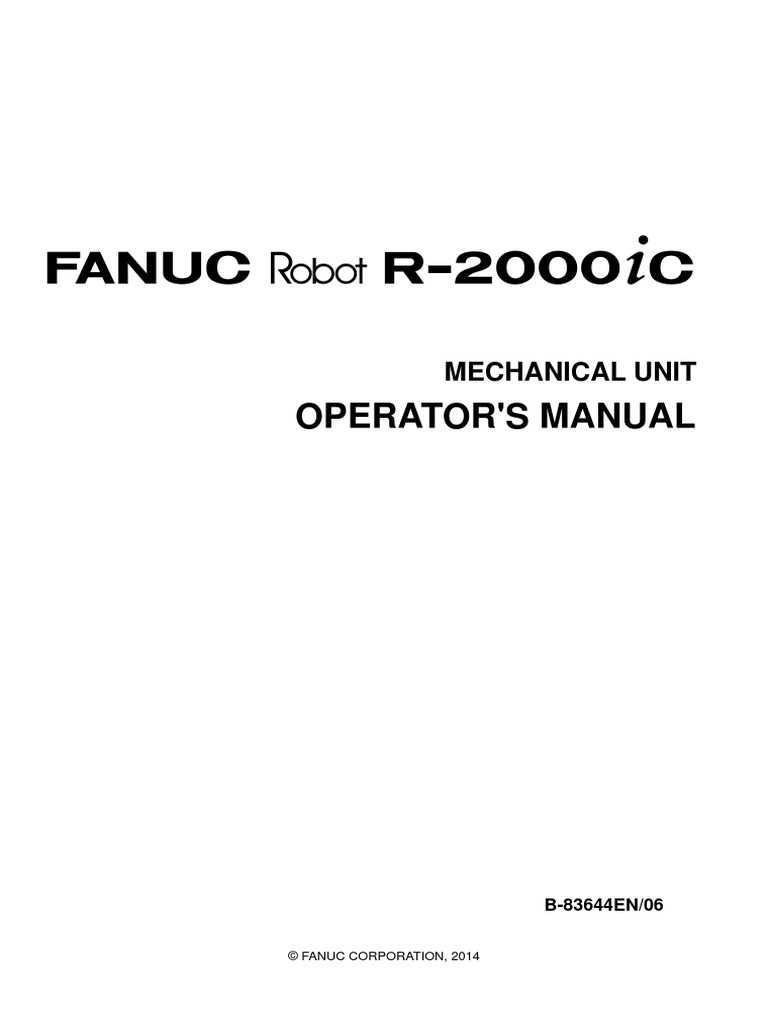 FANUC R-2000+C Operator Manual | PDF | Robot | Robotics