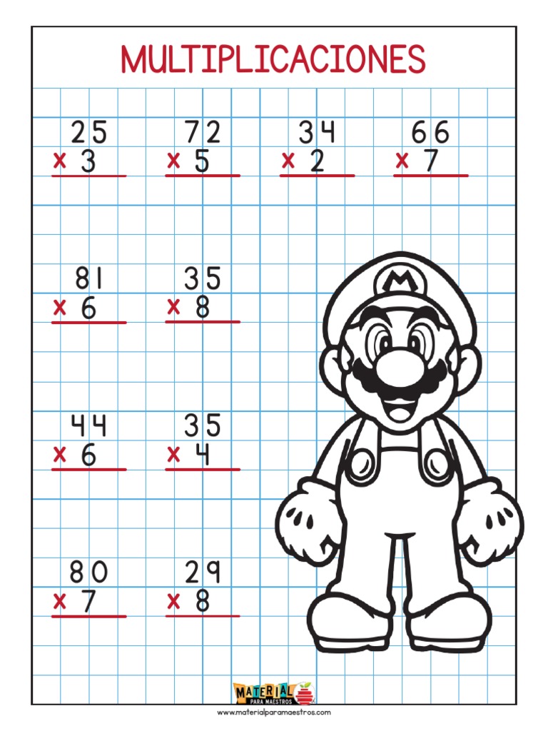 Mosaicos De Multiplicación De Varios Dígitos Mosaico De