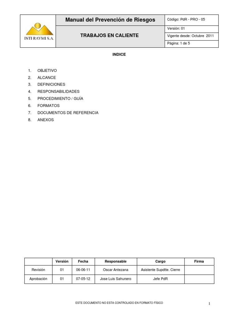 Guía de Seguridad en Trabajos Calientes | PDF | Tecnología