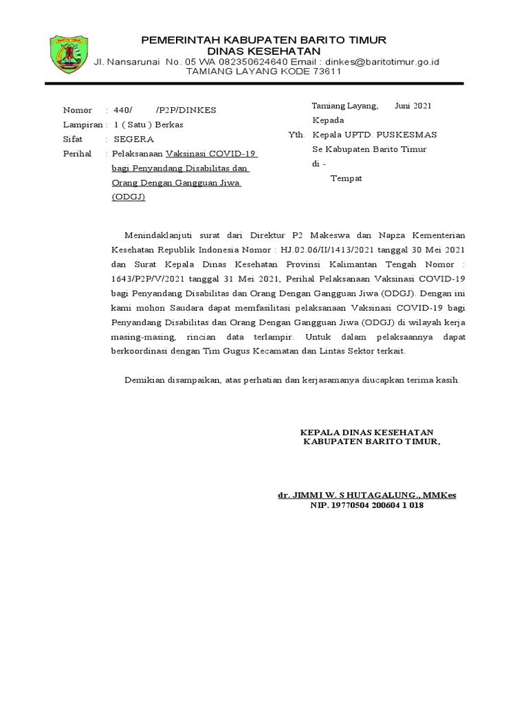 SURAT PEMBERITAHUAN PUSKESMAS | PDF