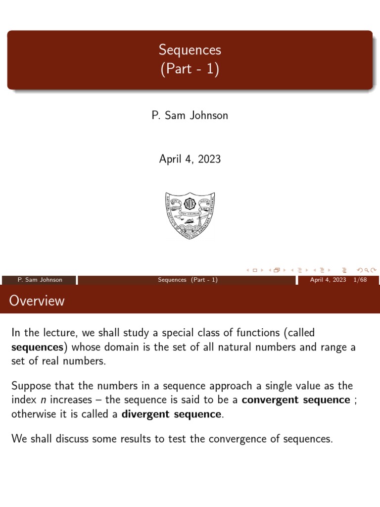 Sequences (Part 1) | PDF | Limit (Mathematics) | Sequence