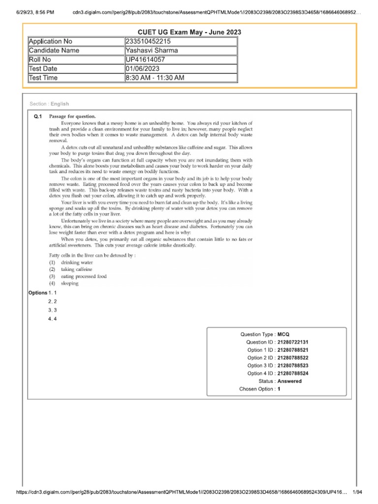 Answer Shift 1 Pdf 6044