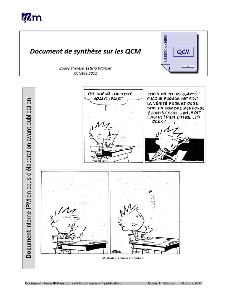 Guide complet sur les QCM | PDF | Choix multiple | Buts et objectifs ...