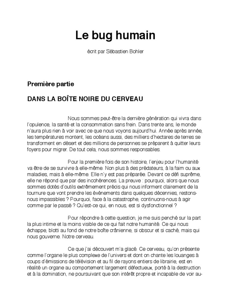 Le Bug Humain | PDF | Cerveau | Dopamine
