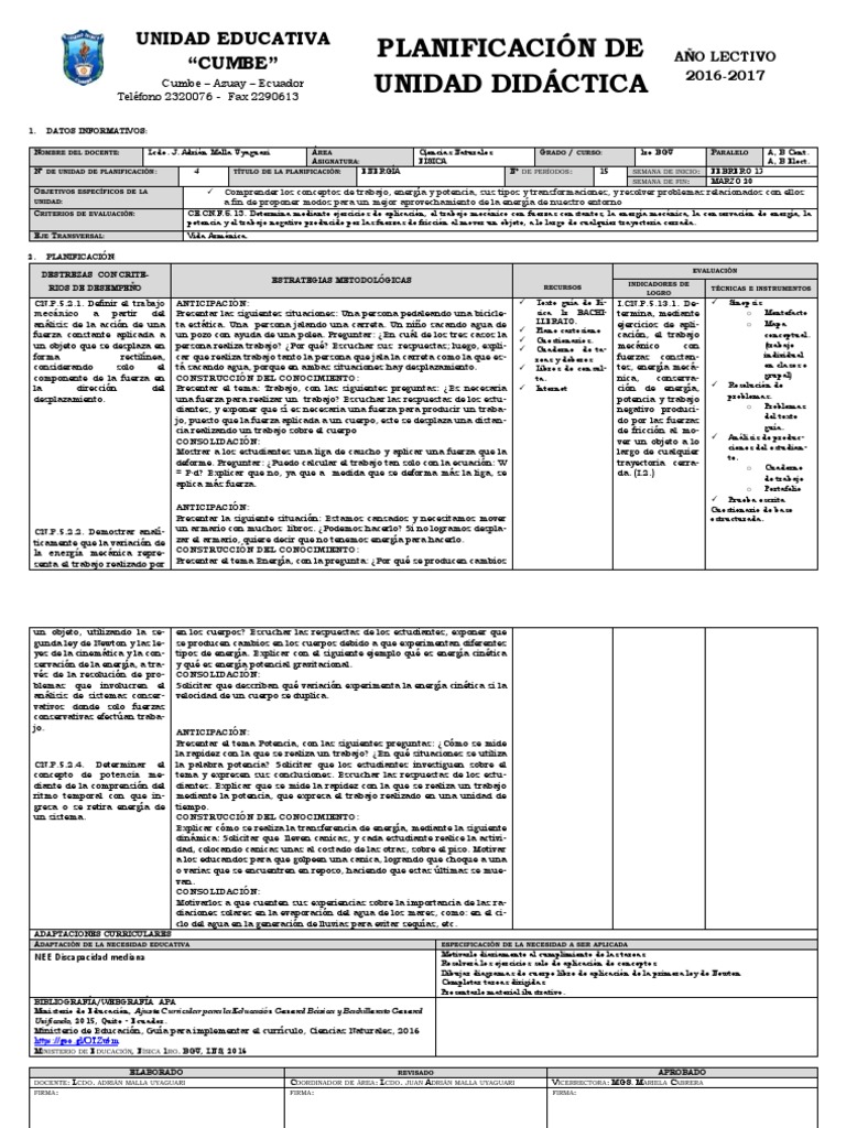 PUD 4 FISICA 1ro | PDF | Fuerza | Planificación