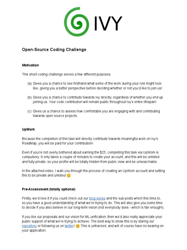 Open-Source Coding Challenge Overview | PDF | Communication