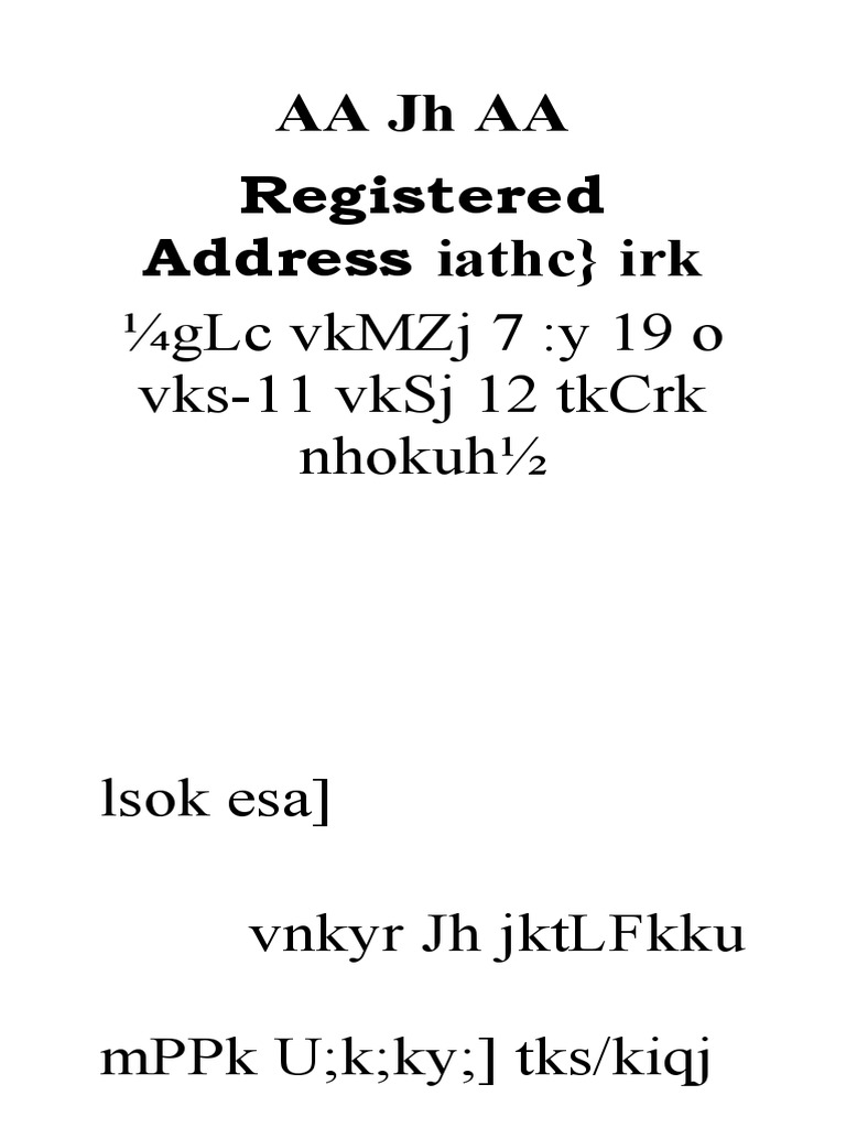 Registered Adress Blank | PDF