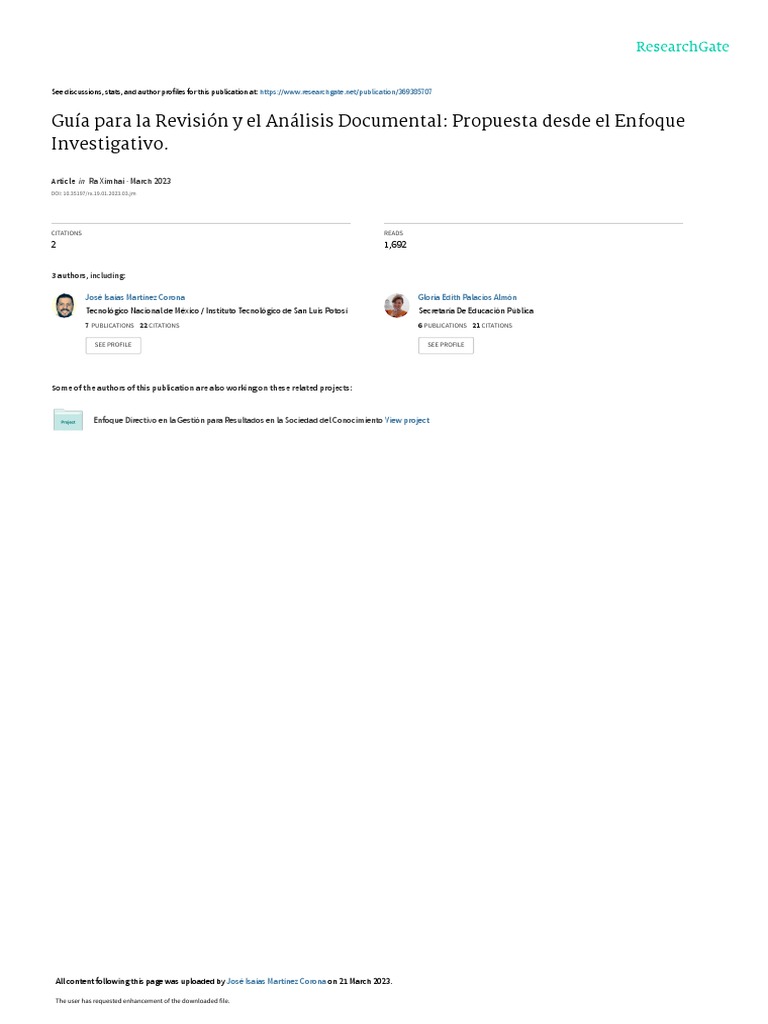 Guía para La Revisión y El Análisis Documental: Propuesta Desde El ...