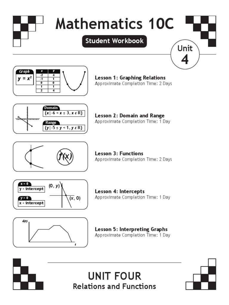 Math 10C - Unit 4 Workbook | PDF | Function (Mathematics) | Variable ...