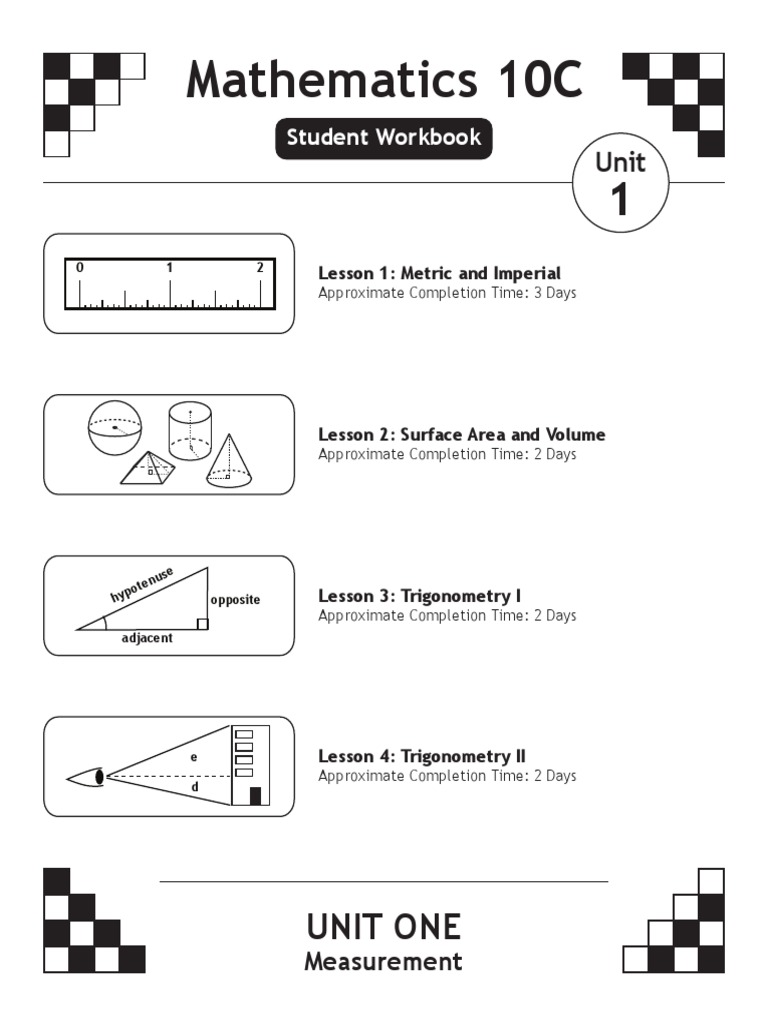 Math 10C Workbook: Measurement & Trigonometry | PDF | Trigonometry ...