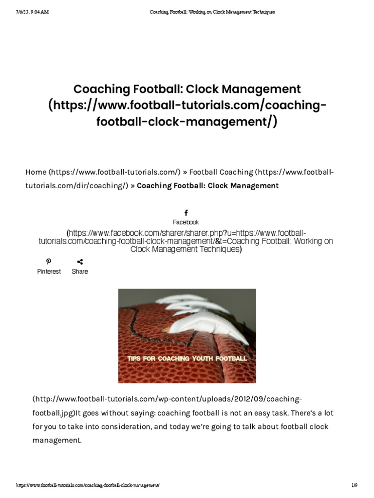 Football Clock Management Strategies | PDF | Sports | American Football