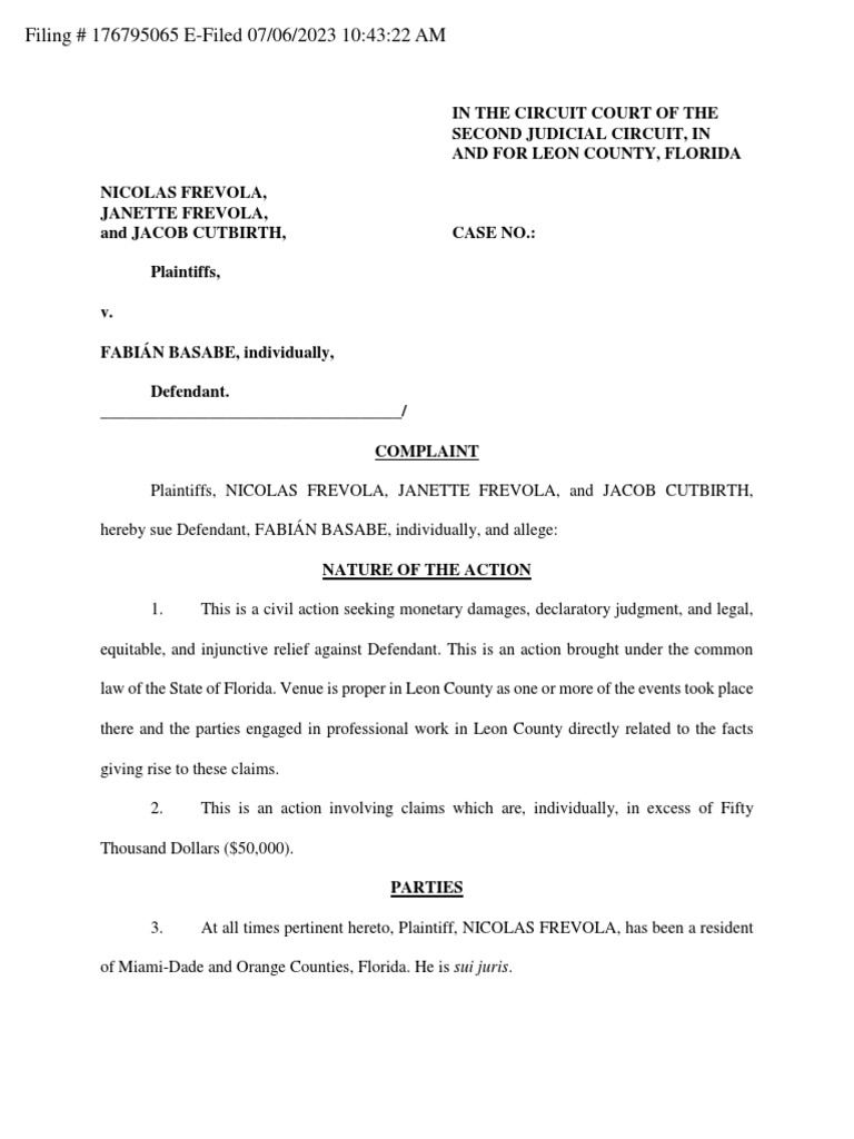 Complaint Concerning Libel or Slander | PDF