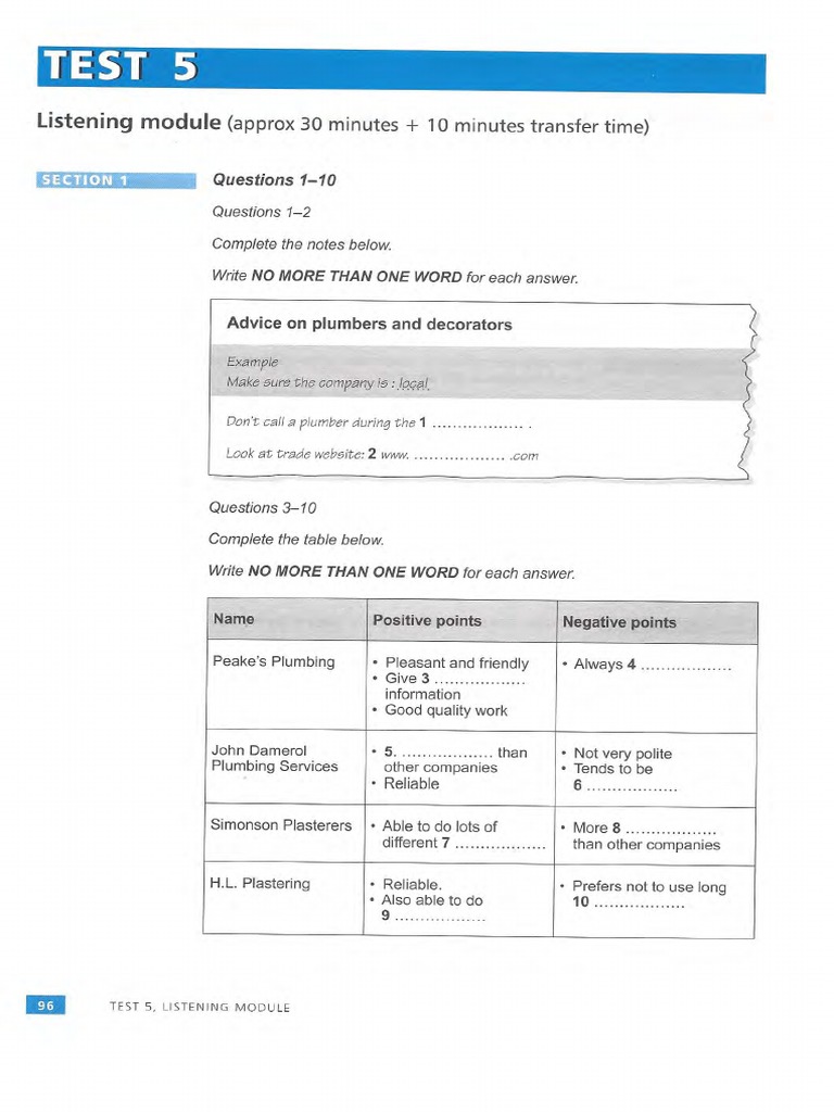 SOAL - Listening IELTS Prediction Type 5 | PDF