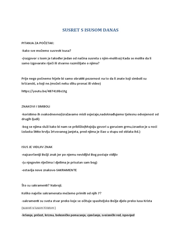 Susret S Isusom Danas | PDF