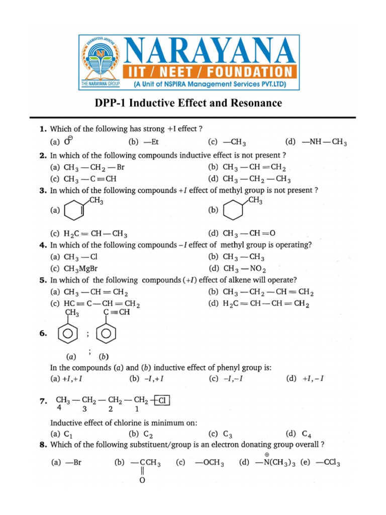 DPP-1 Inductive Effect and Resonance | PDF