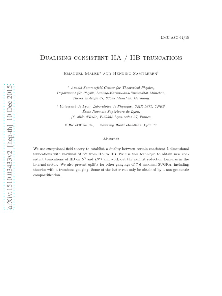 Duality in IIA/IIB Supergravity | PDF | Gauge Theory | Mathematical Objects