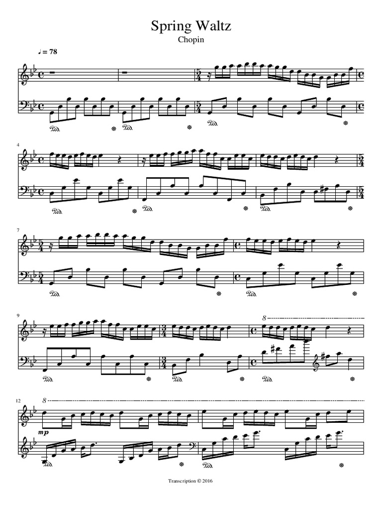 Spring Waltz by Chopin: Sheet Music | PDF