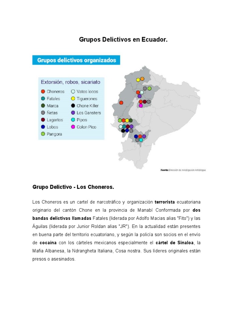 Grupos Delictivos en Ecuador | PDF | Crimen organizado | Crímenes